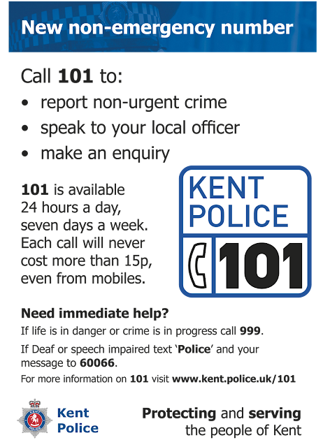 Notice Board | News From Upchurch Matters: Kent Police - 101 Non ...