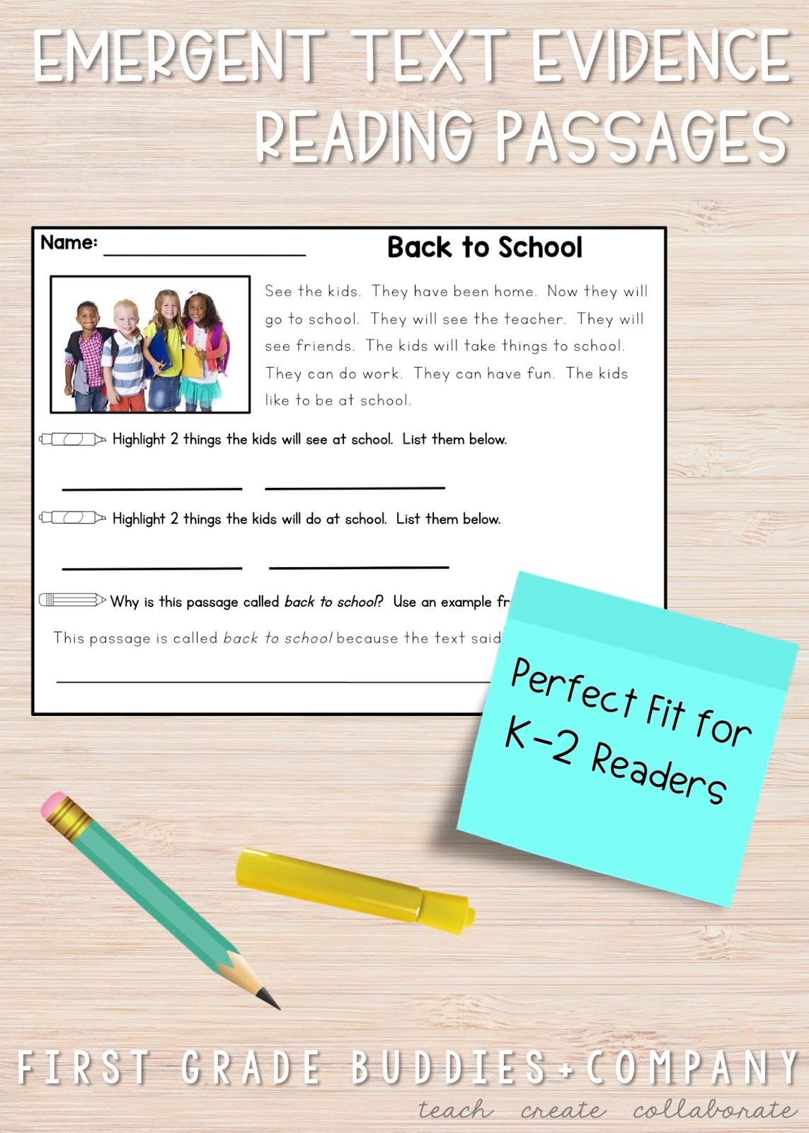 Text Evidence in the Primary Grades | First Grade Buddies