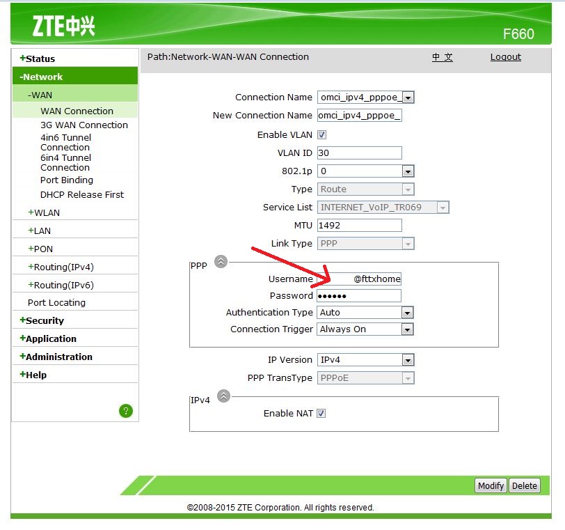 วิธี Set Up หน้า Web GUI ของ TOT - ONU ZTE F660