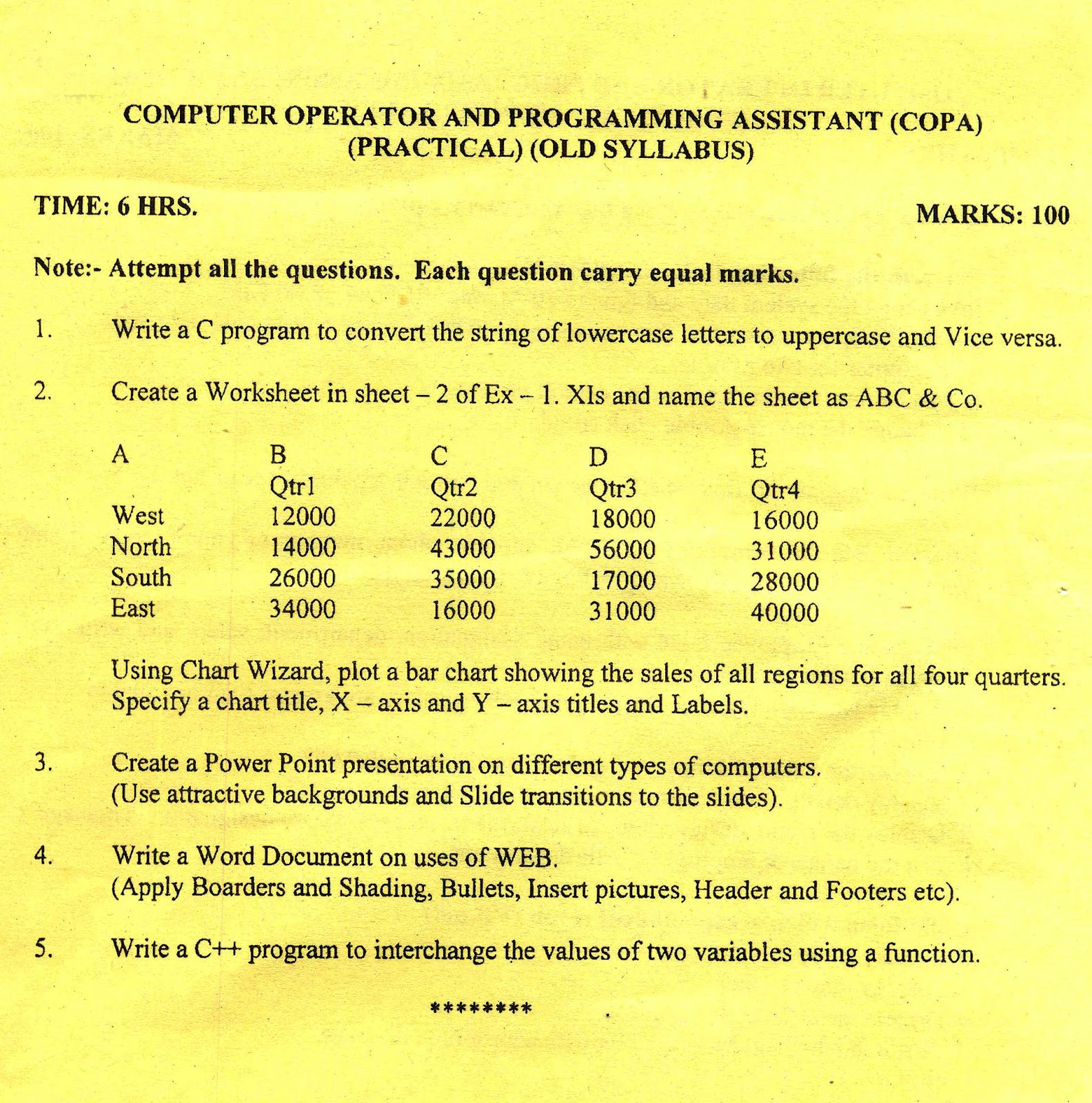 COPA PAPER ______________: Paper