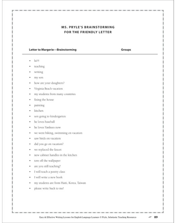 Friendly Letter Format Scholastic - Birthday Letter