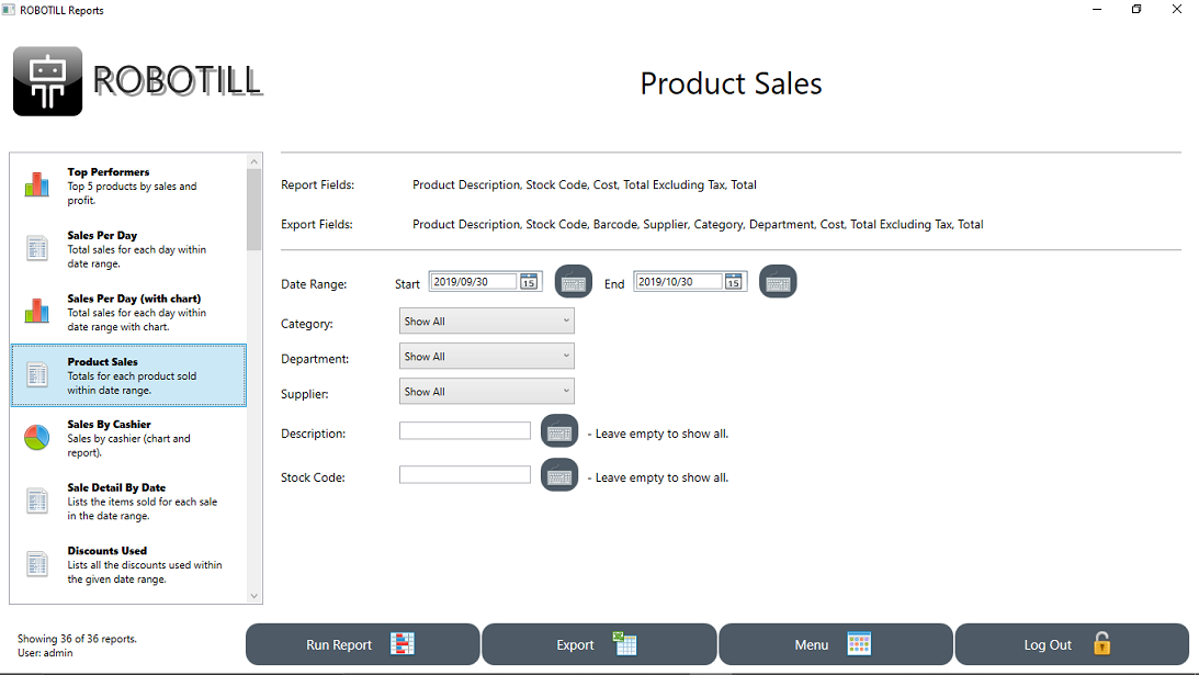New POS Reporting Module