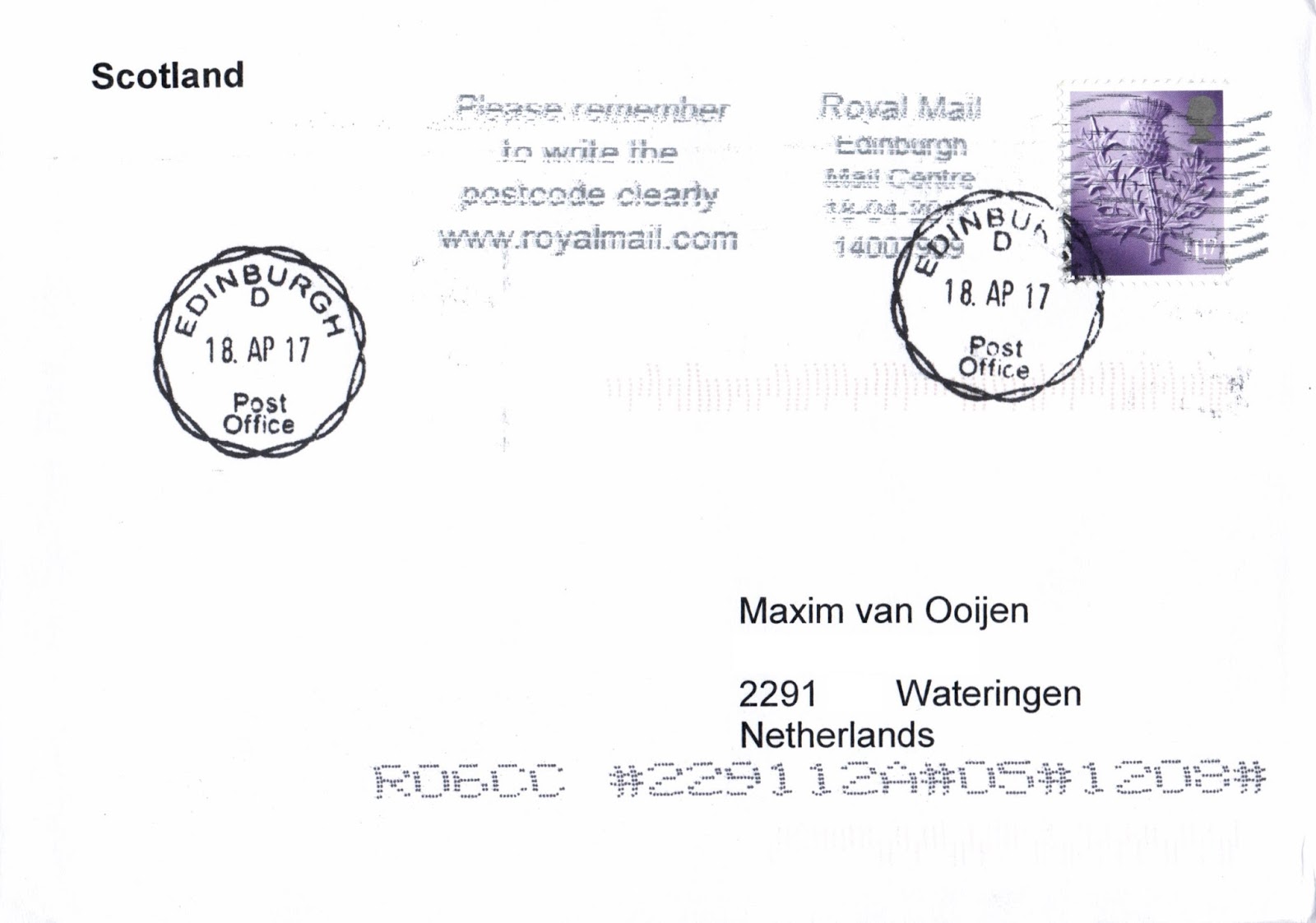 World envelope collection: Scotland