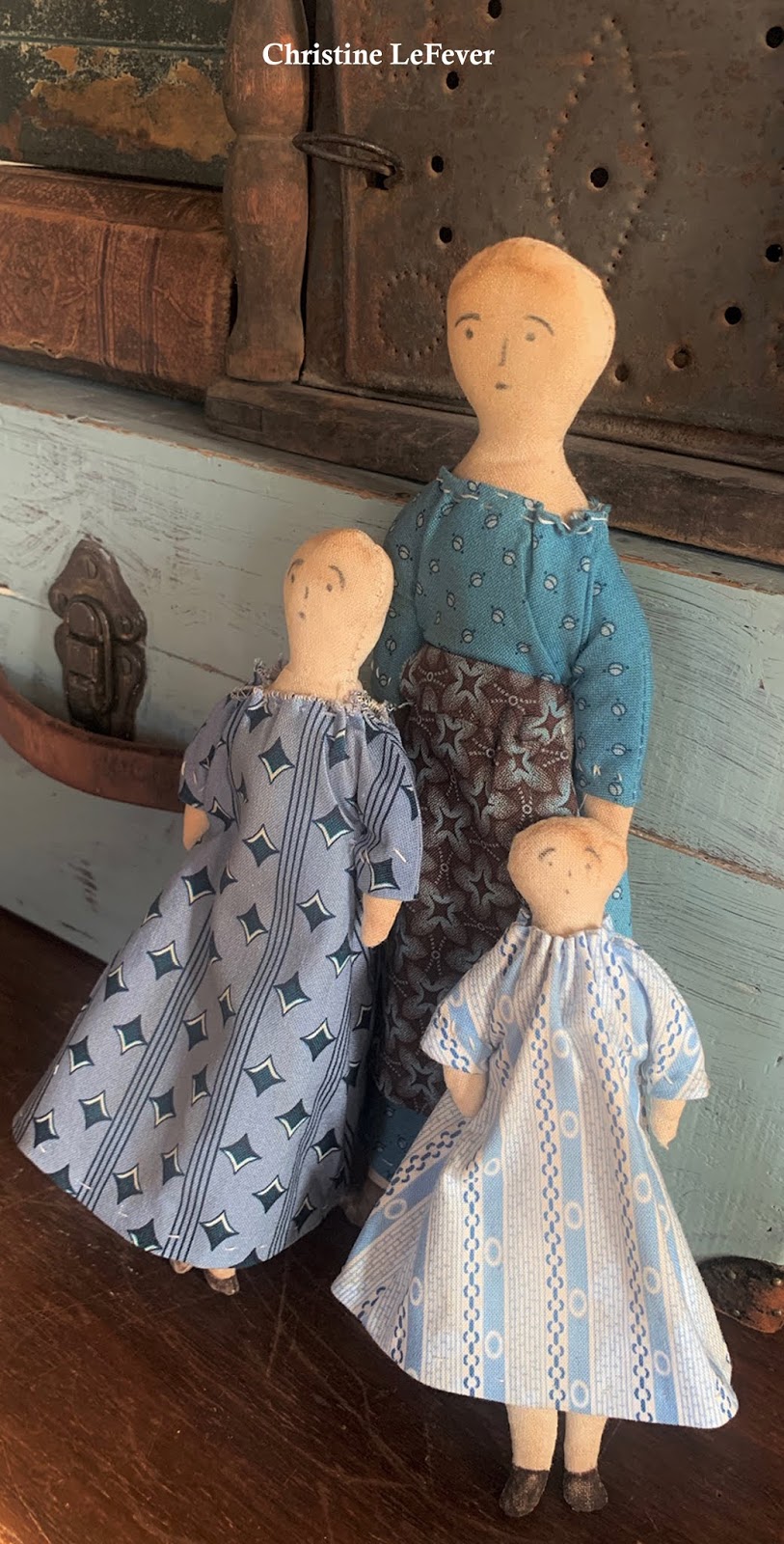 Christine LeFever: Primitive Cloth Doll House Dolls, design of ...