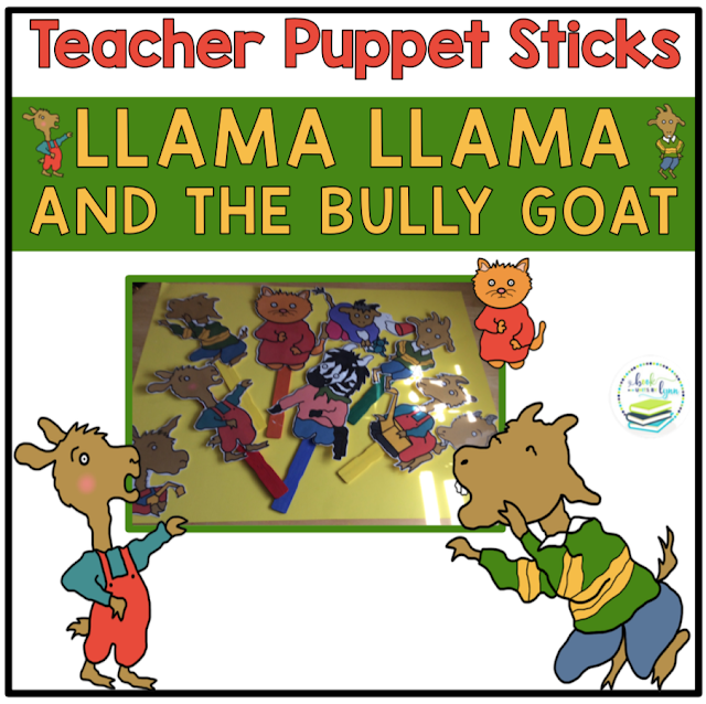 LLAMA LLAMA AND THE BULLY GOAT TEACHER SIZE PUPPET STICKS ~ Book Units ...