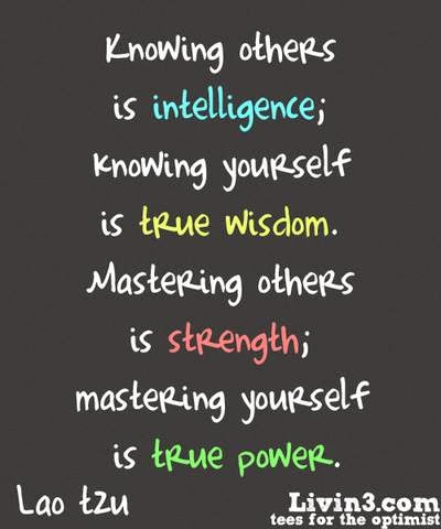 KNOWING OTHERS IS INTELLIGENCE; KNOWING YOURSELF IS TRUE WISDOM ...