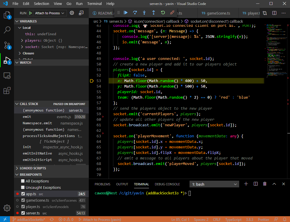 Cawoods Blog Geek Literature Debugging Typescript Phaser Apps Server And Client Side Using