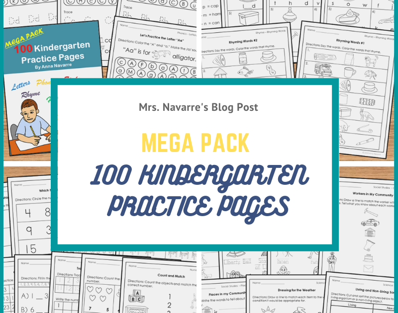 Mrs. Navarre’s Teaching Blog: MEGA Pack - 100 Kindergarten Practice Pages