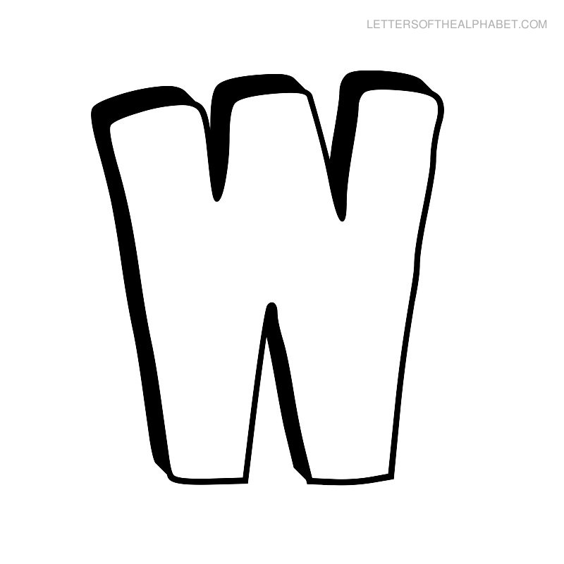 Bubble Letters W - Formal Letter