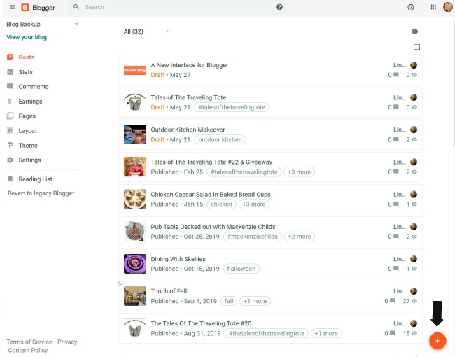 A New Interface for Blogger | Life and Linda