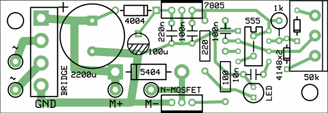 DC Motor Controller for PCB Drill · One Transistor