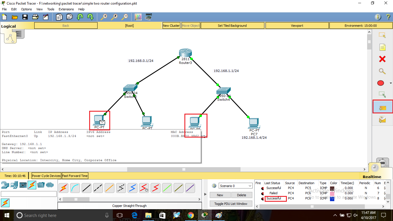 How to connect two network using router in Packet Tracer?