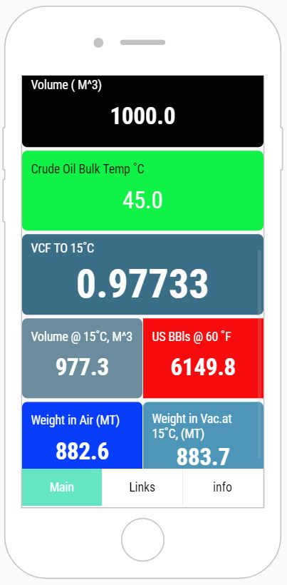 Crude Oil Density Conversion to 15 deg C and Volume Calculation App as ...