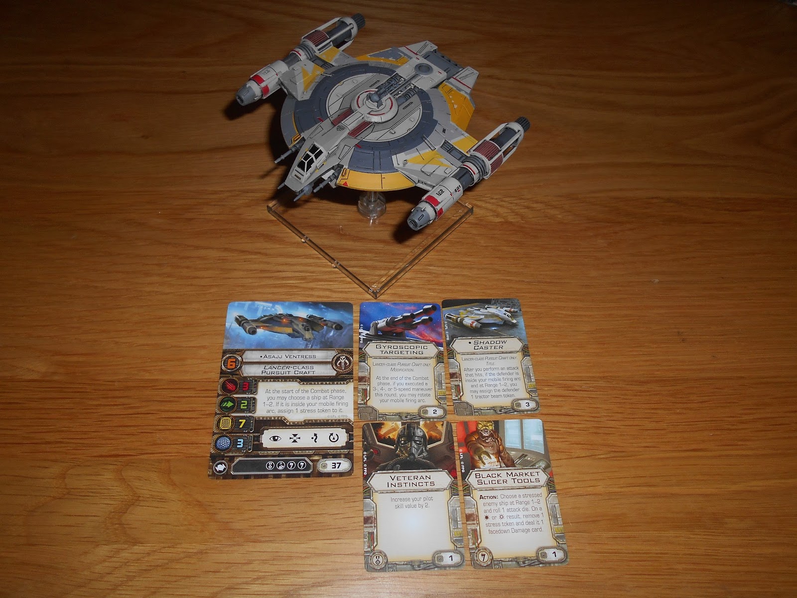 Star Wars X-Wing miniature Game Shadow Caster Ship build