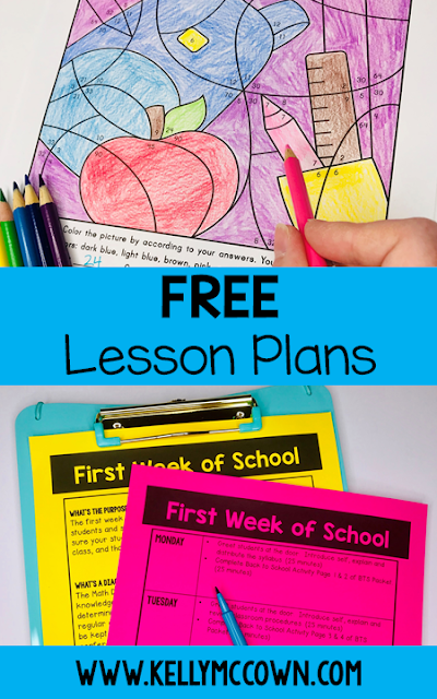 Kelly McCown: First Week of School Math Lesson Plans Upper Elementary