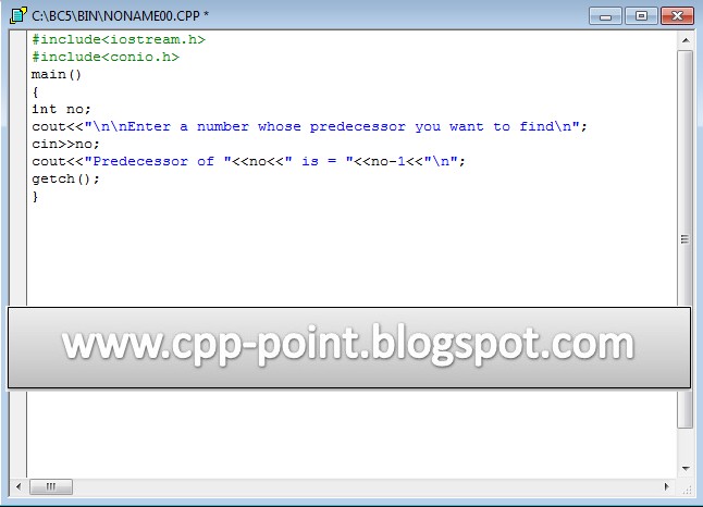 C ++ Point: A program to find the predecessor of a number