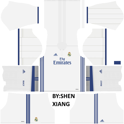 Real Madrid Home Kit By Shen Xiang 2017 dls 16 no laliga logo