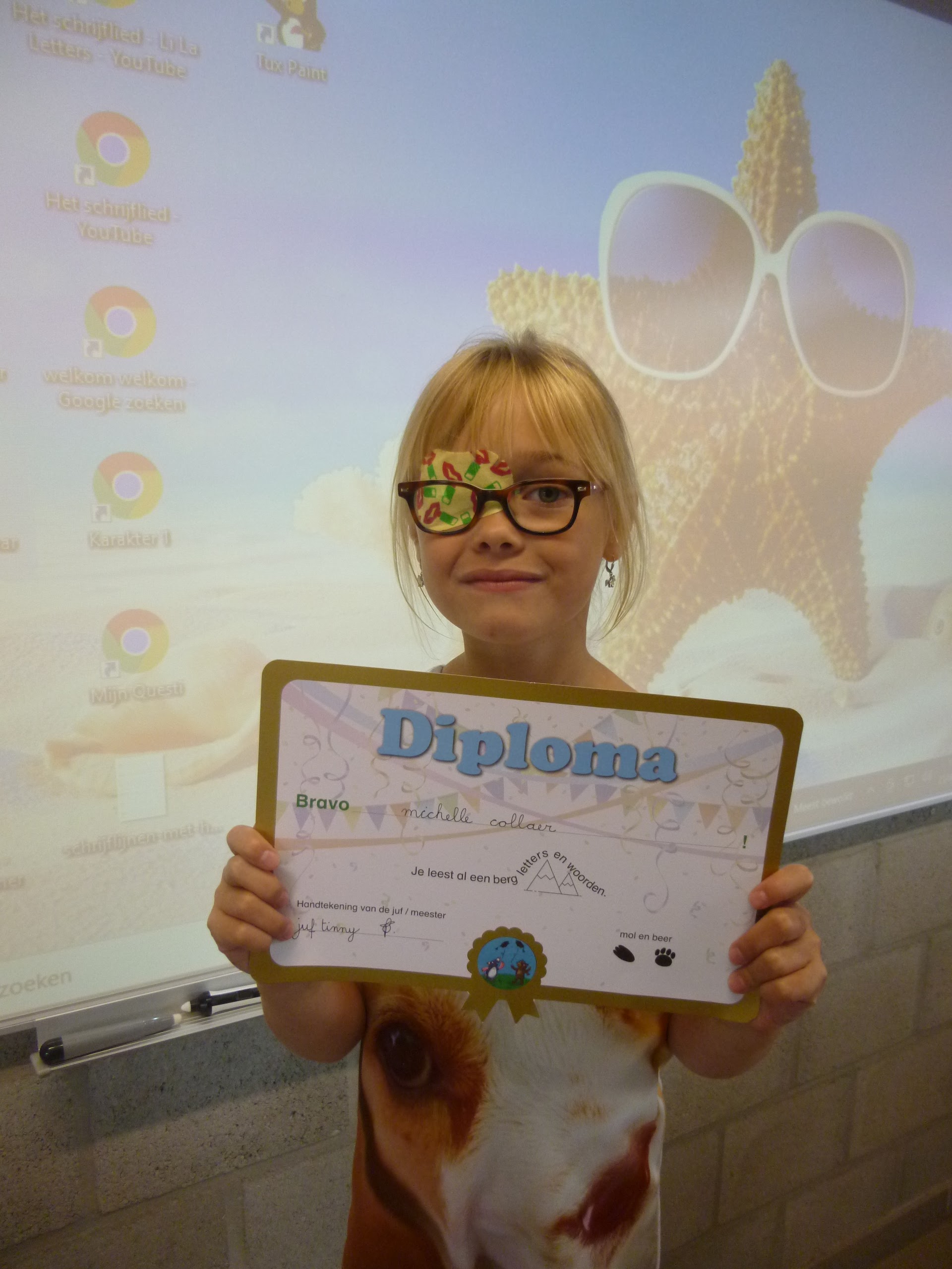 't Steltje eerste leerjaar A: EEN LEESDIPLOMA VAN MOL EN BEER ... DAT ...