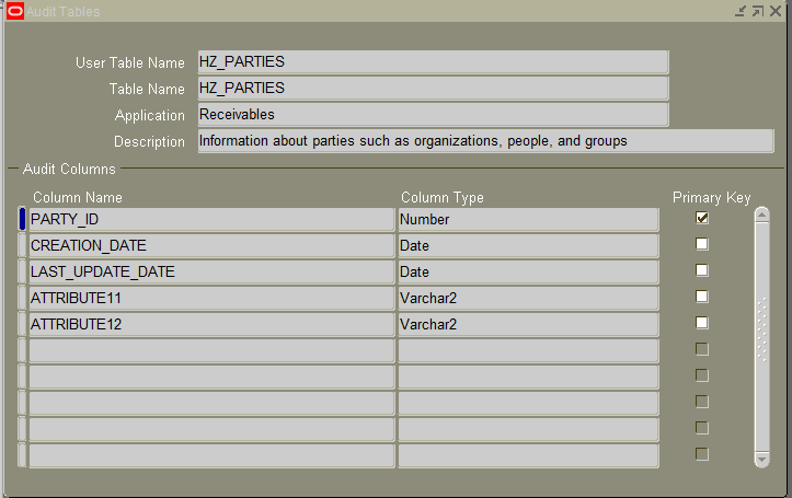 How to Enable Oracle E-Business Suite Audit Trail on Tables