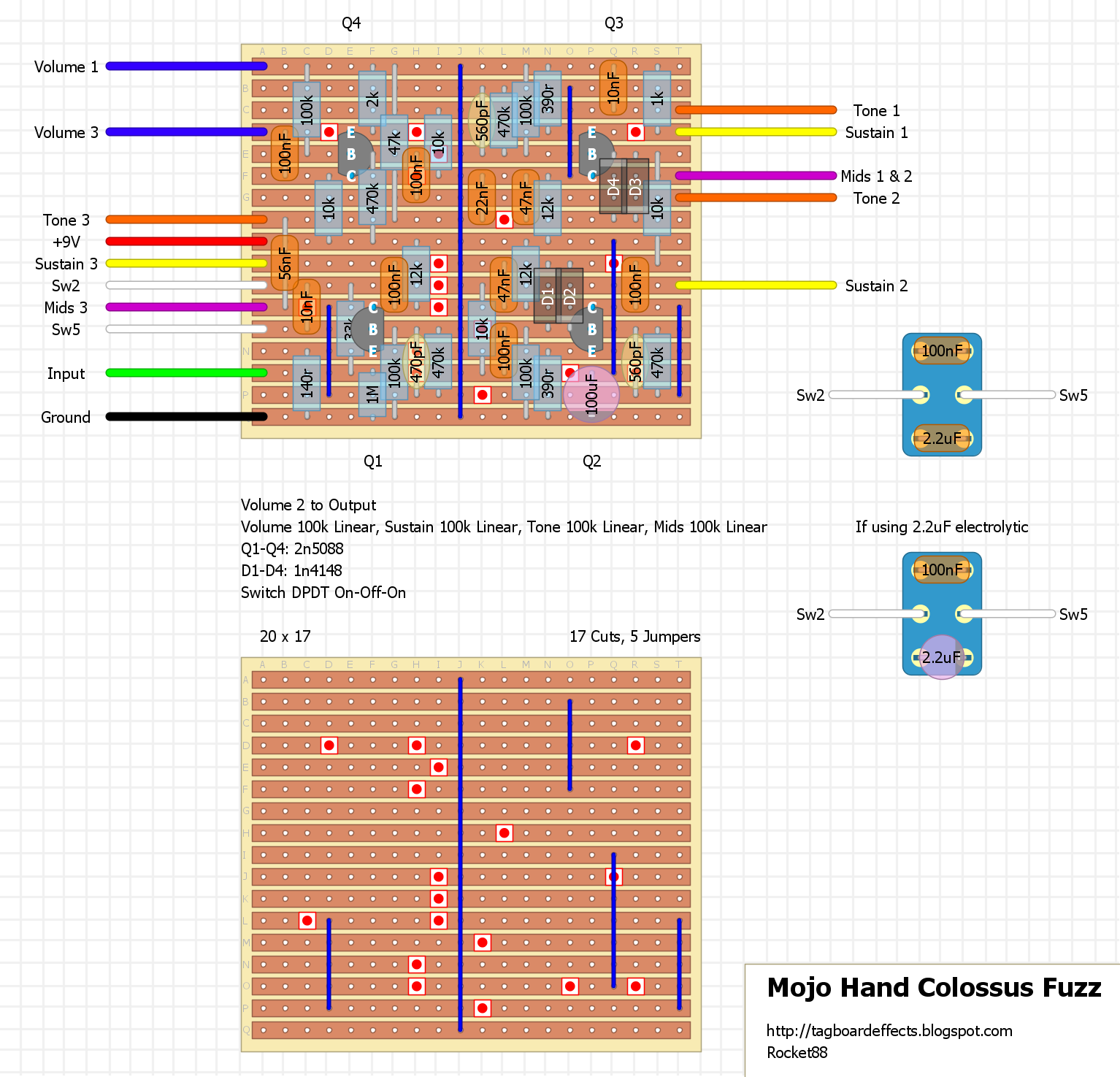 Guitar FX Layouts: Mojo Hand Colossus Fuzz