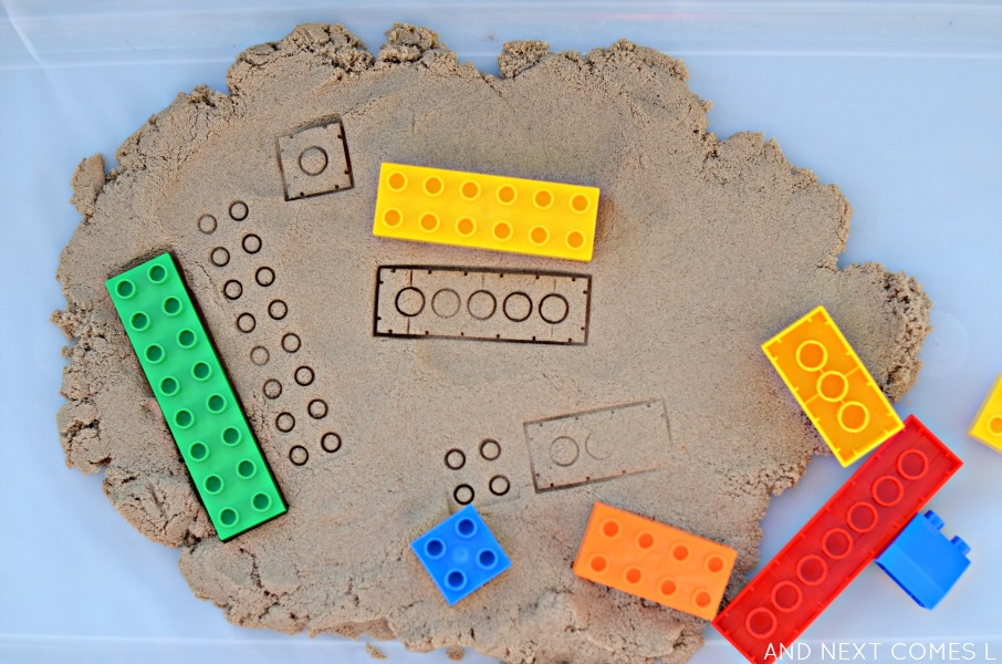 LEGO Stamping Kinetic Sand Activity | And Next Comes L - Hyperlexia ...