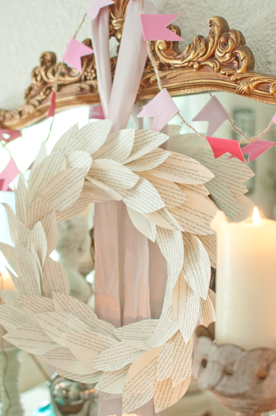 Domestic Fashionista: Book Page Wreath Tutorial
