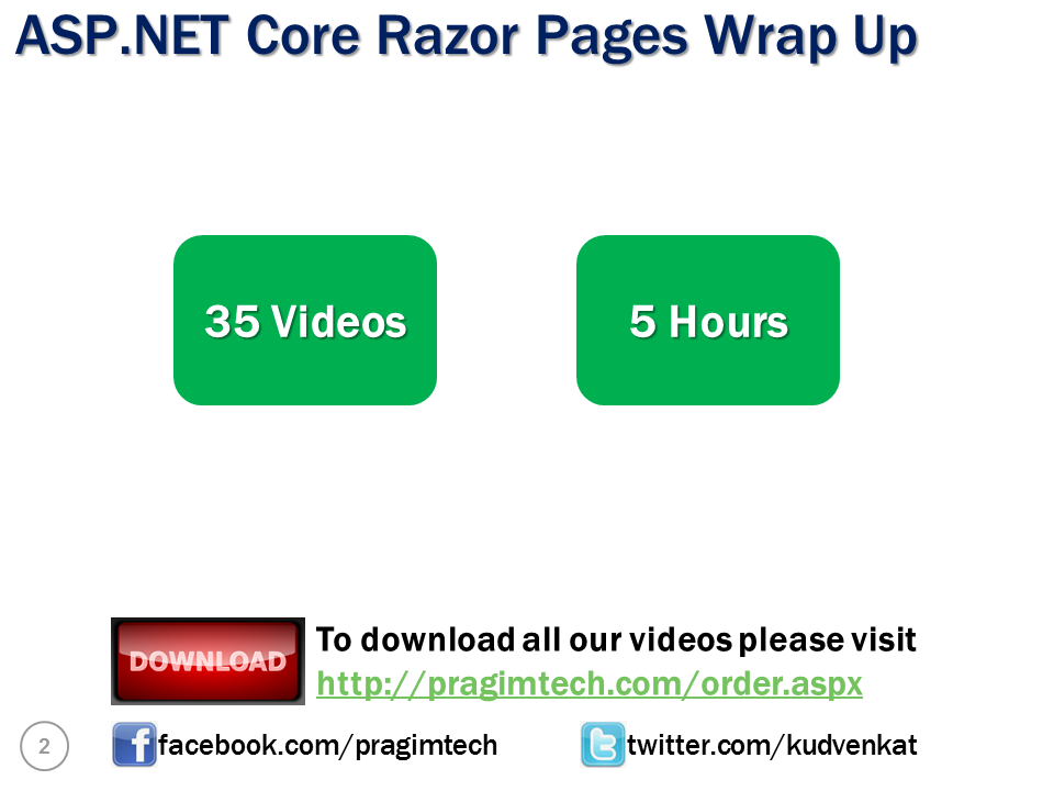 Sql server, .net and c# video tutorial: ASP.NET core razor pages course ...