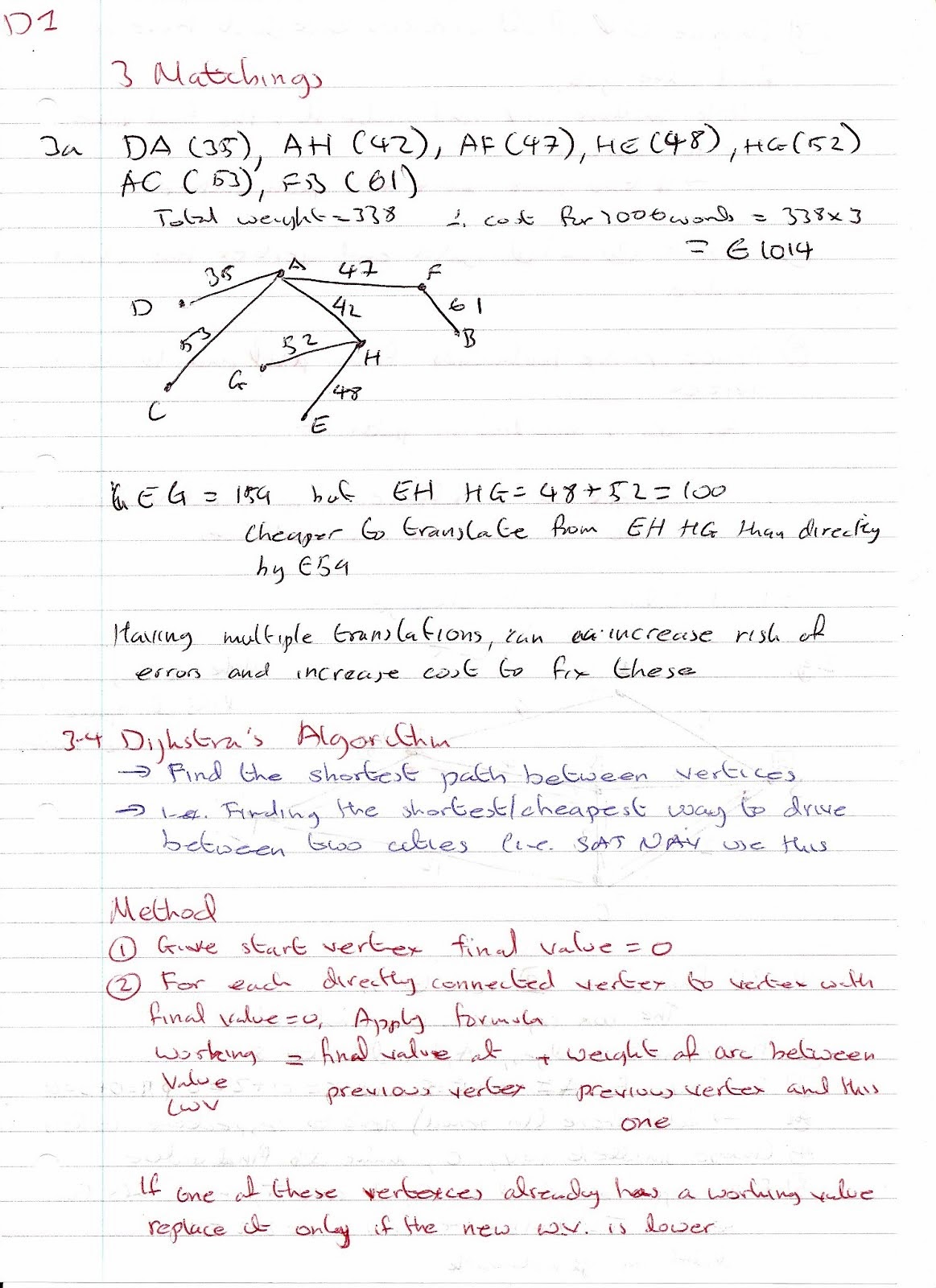 A Level Maths Notes Decision Graphs Algorithms Dijkstra 0811