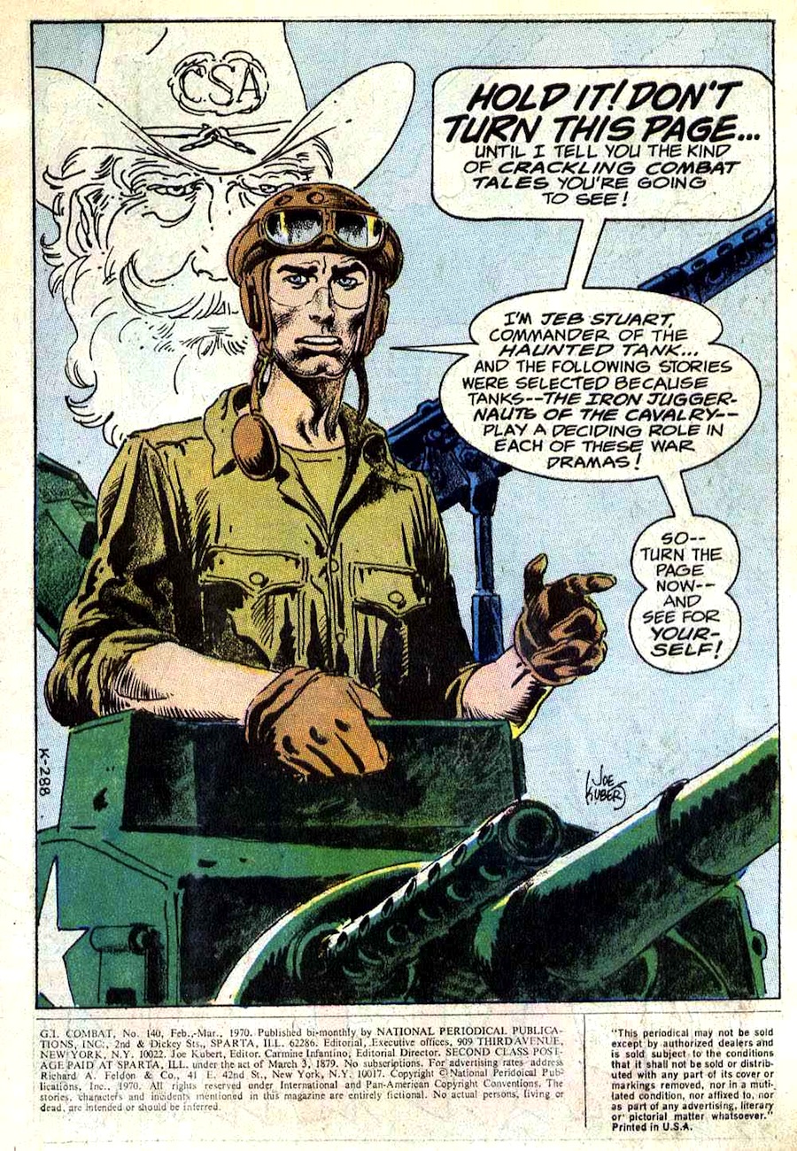 G.I. Combat #140 - Joe Kubert art, cover & reprint - Pencil Ink