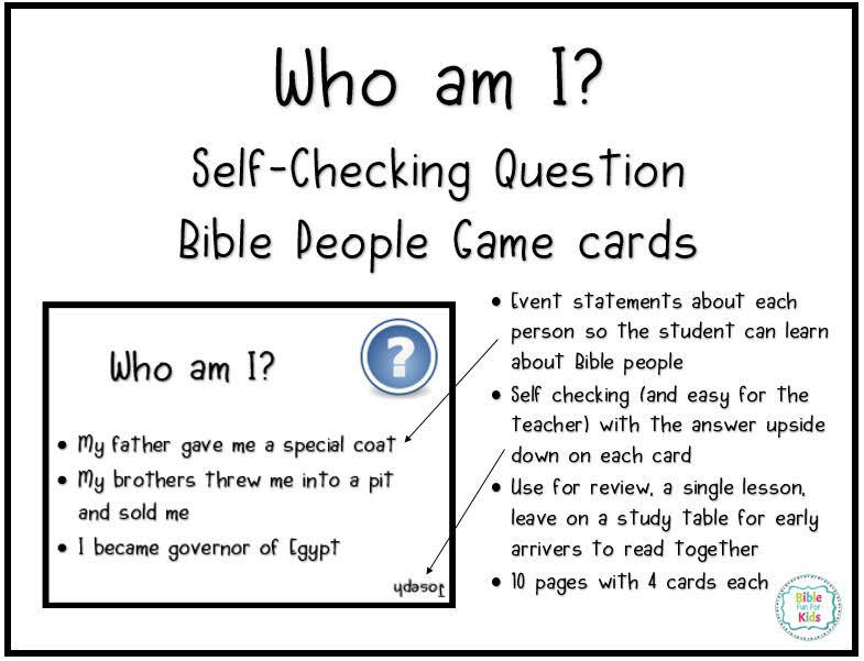 Who Am I? Cards | Bible Fun For Kids