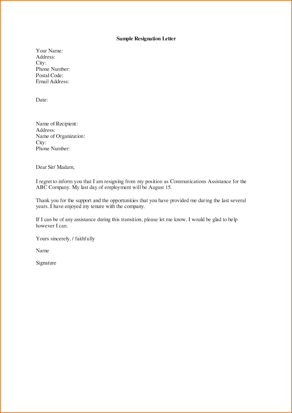 Examples Of Letter Of Resignation Thankyou Letter examples-of-letter-of-resignation-thankyou-letter