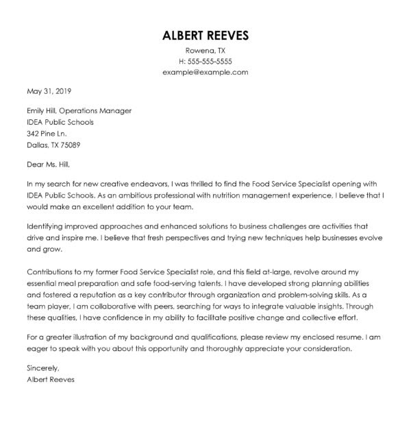 Traditional Cover Letter Template ~ Resume Letter