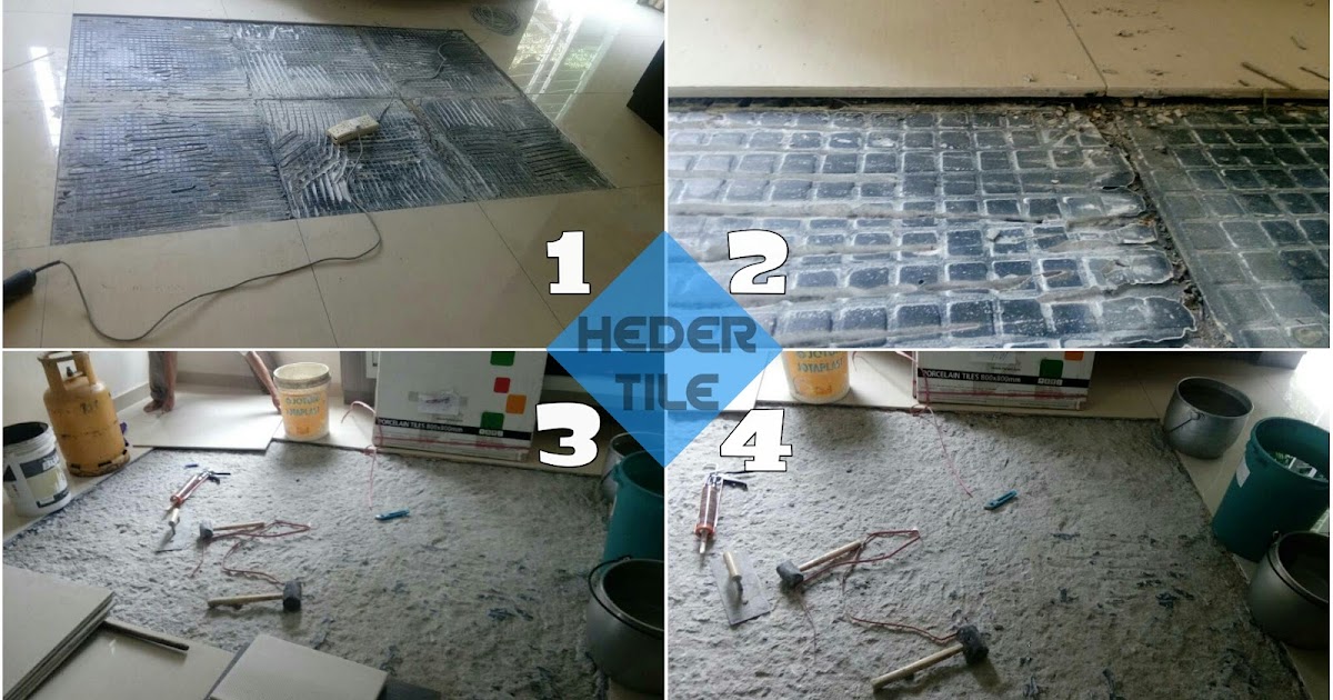 Memperbaiki. Repair tile/jubin mengelembung. Tertanggal, pecah, repair tile