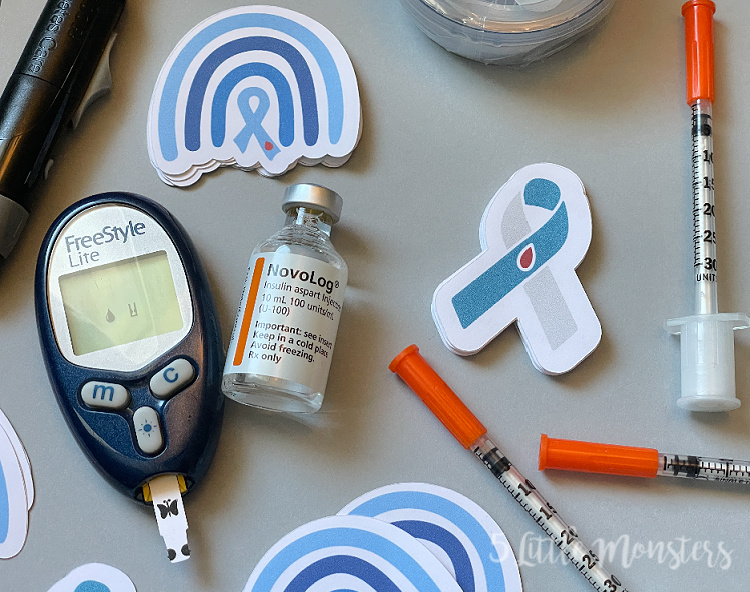 5 Little Monsters: Type 1 Diabetes Awareness Stickers