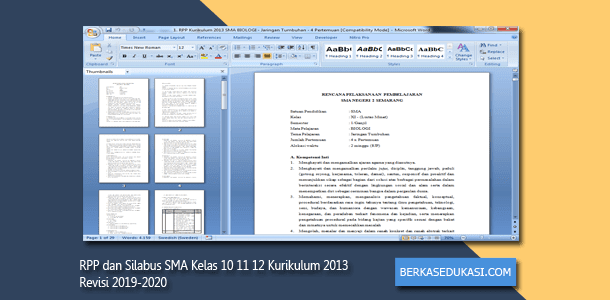 RPP dan Silabus SMA Kelas 10 11 12 Kurikulum 2013 Revisi 2019-2020 ...