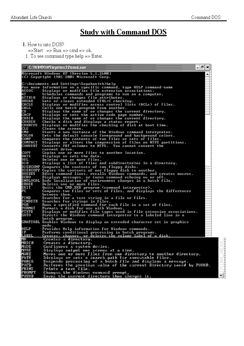 How To Use Command Dos Itshare All