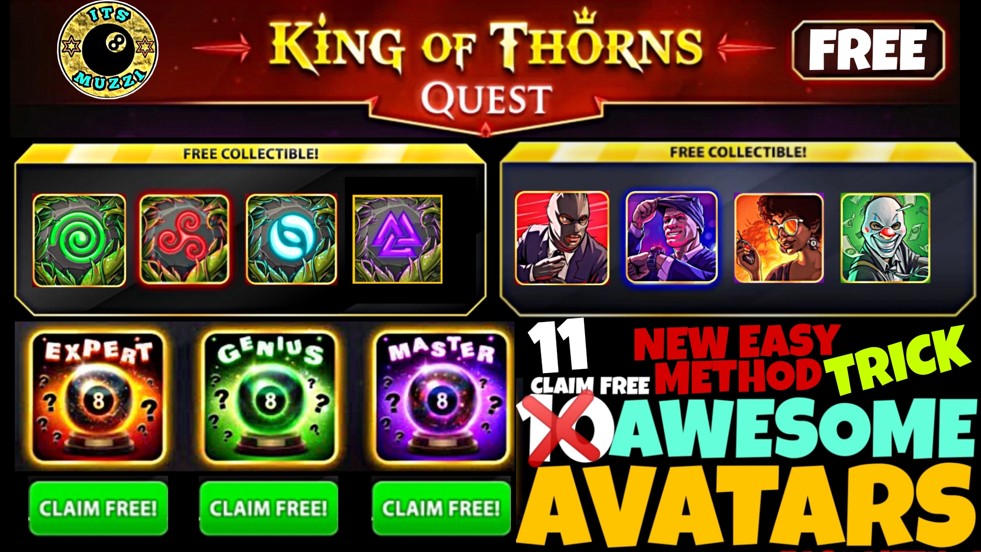 Collect Free Cool Avatars in 8 Ball Pool