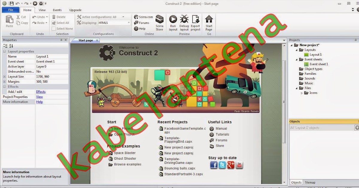 Memulai Membuat Game Menggunakan Software Construct 2 - Kabelantena
