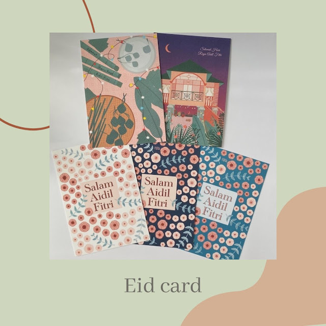 Mereka menjual kad lebaran + kad raya comel dengan harga RM3.50 (dengan ...