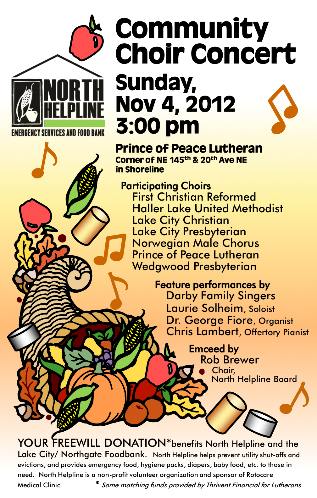 Shoreline Area News: Community Choir Concert Nov 4 at Prince of Peace