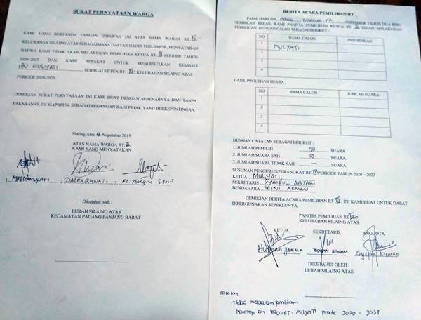 Ketua RT 003 Kelurahan Silaing Atas Terpilih Secara Aklamasi - Go ...