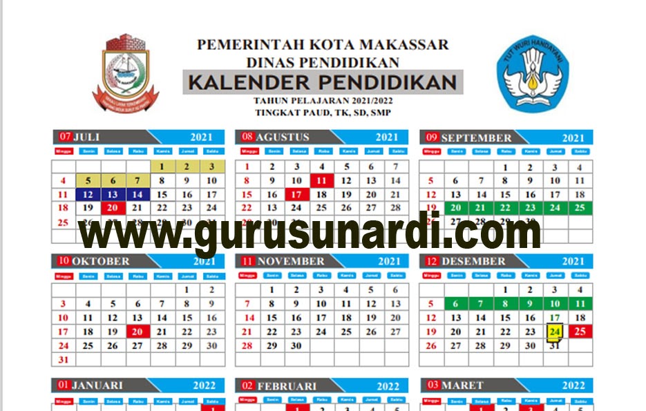 Download Kalender Pendidikan Tahun Ajaran 2021/2022 Kota Makassar - www.gurusunardi.com