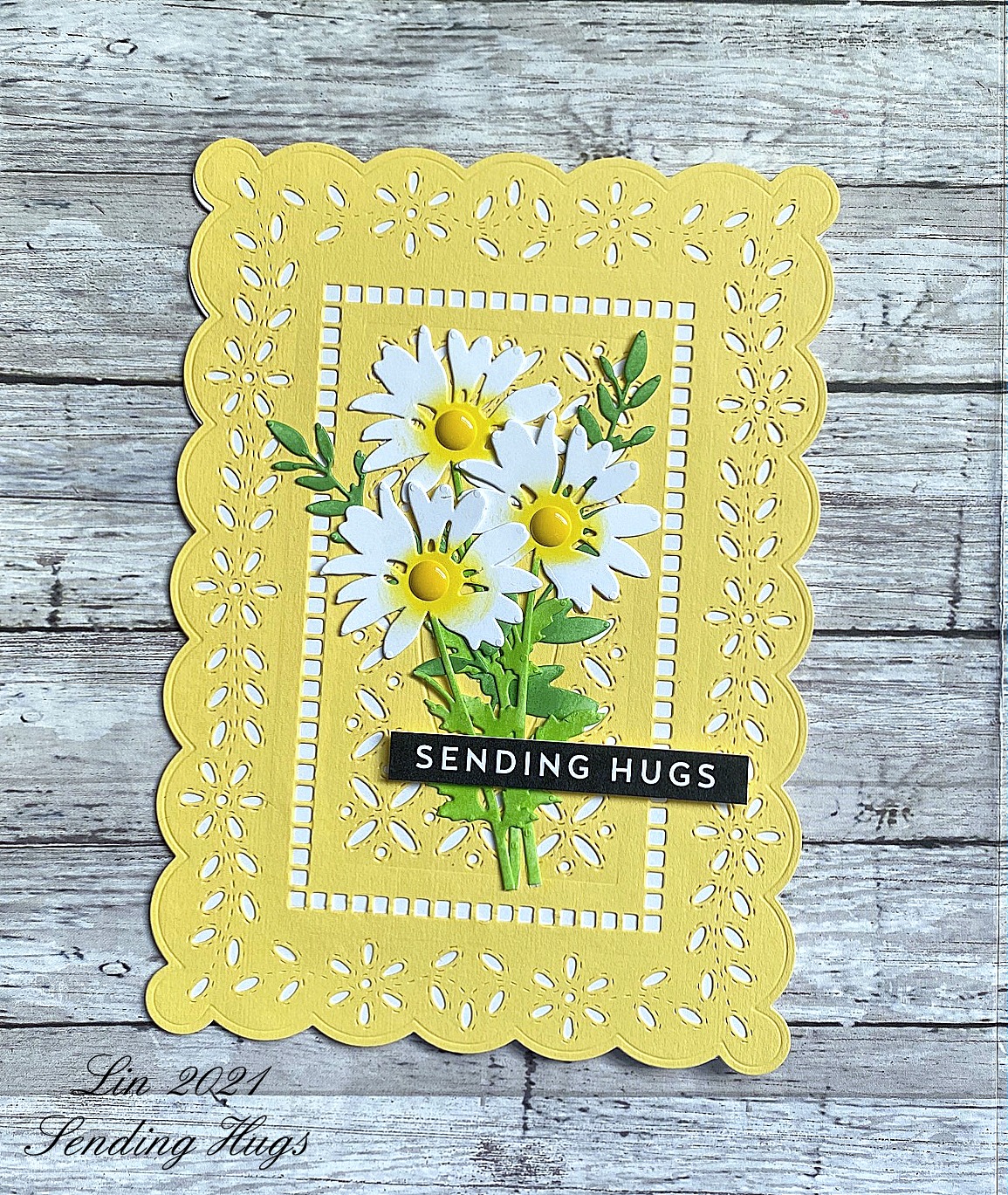 Sending Hugs: Eyelet Lace Frame