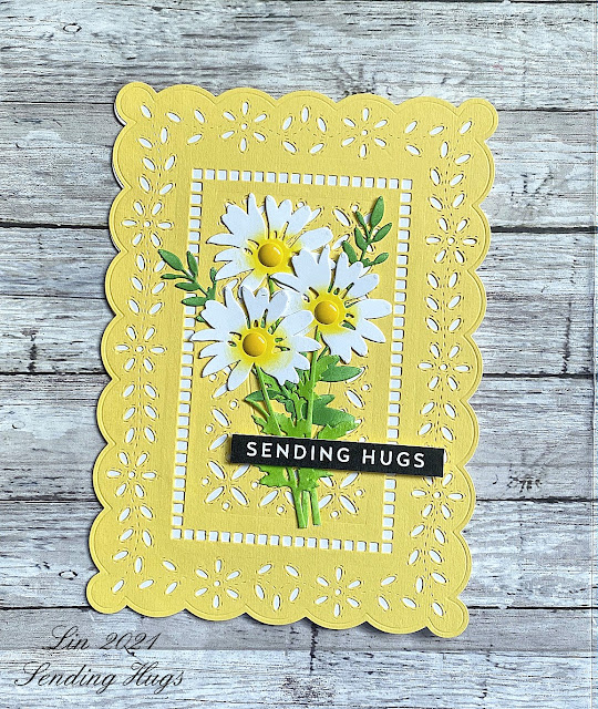 Sending Hugs: Eyelet Lace Frame