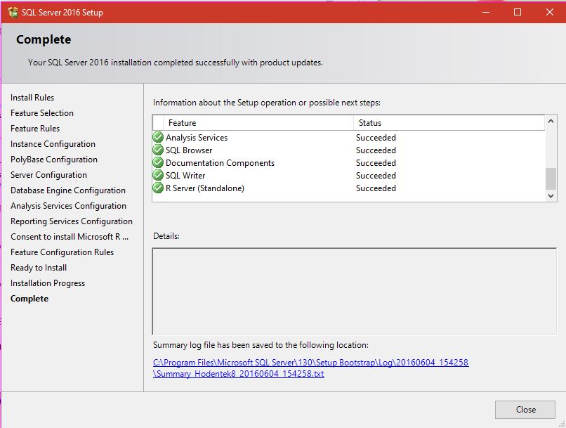 HodentekMSSS: Installing SQL Server 2016 Developer Edition