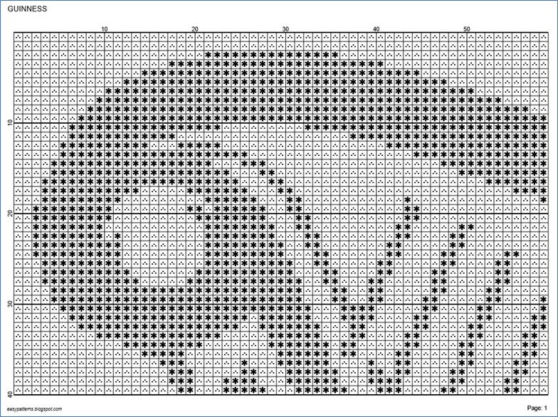 EASY PATTERNS: Guinness cross-stitch pattern