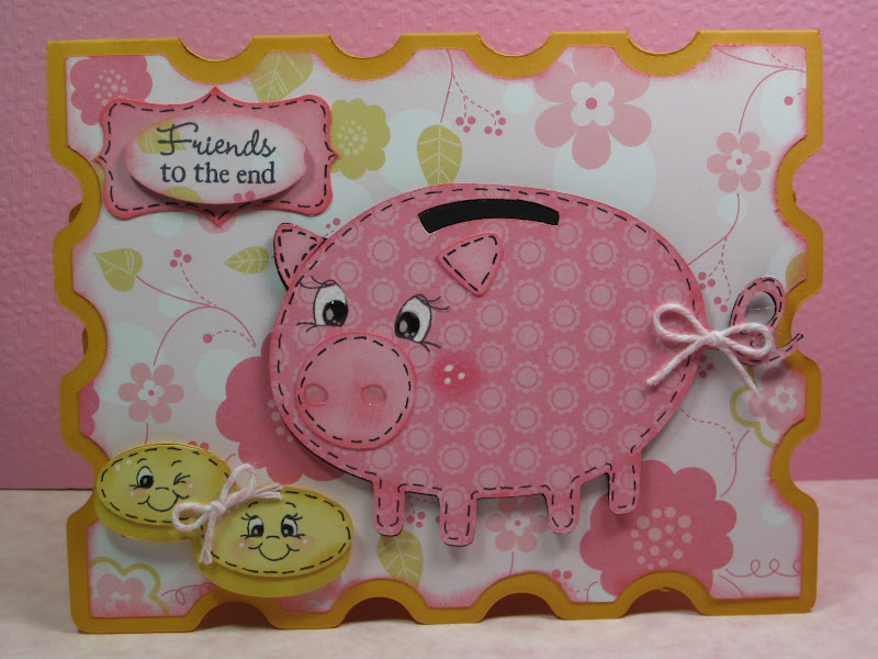 In the Pink, Designs by Cathryn: Piggy Bank Friends Card