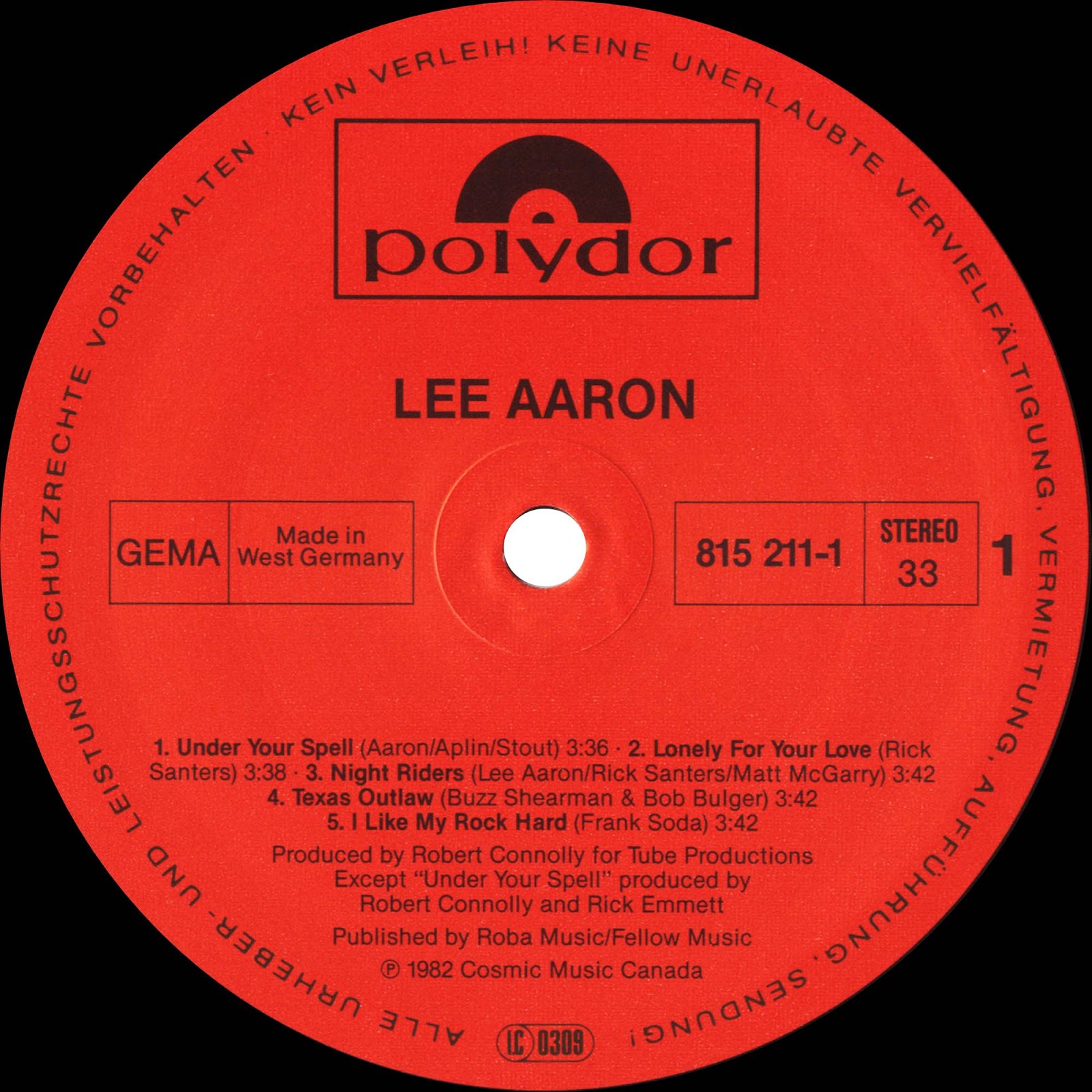 1982 Lee Aaron - Lee Aaron - Rockronología