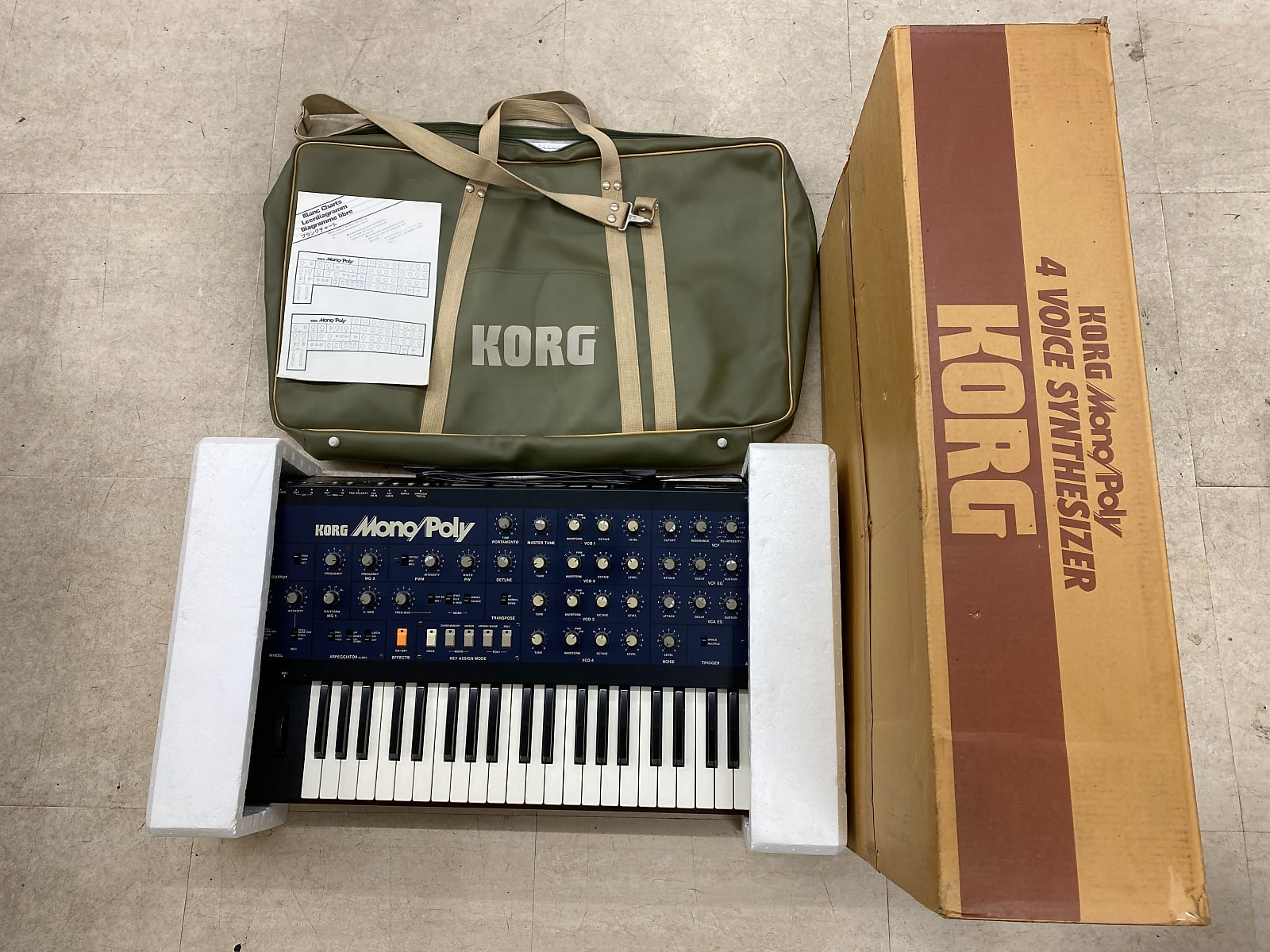 MATRIXSYNTH: Boxed Korg Mono/Poly w/ Tubbutec MIDI, Original Box, Soft ...