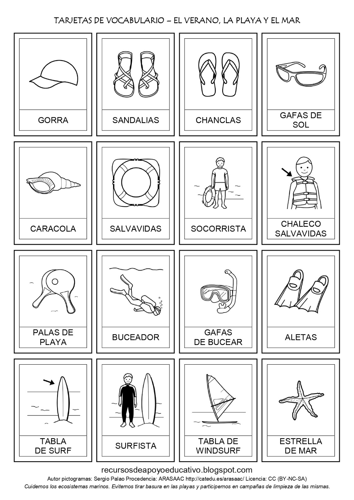 RECURSOS DE APOYO EDUCATIVO: El verano, el mar, la playa y la piscina ...